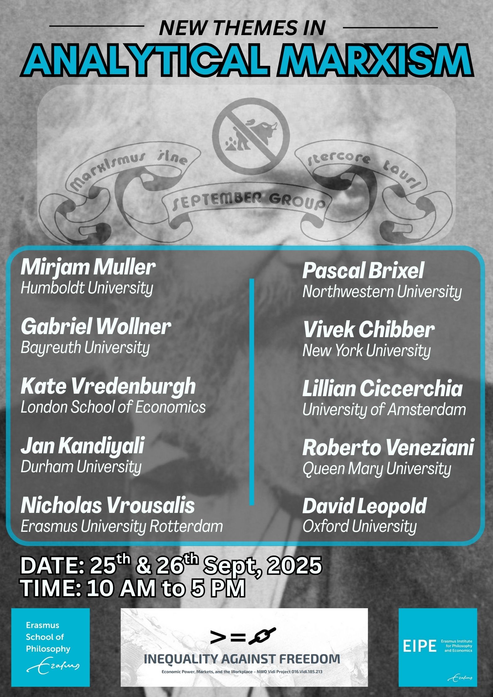 25-26/9/25 New Themes in Analytical Marxism – Inequality Against Freedom